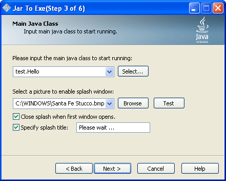 Step 3: Main Java Class | Jar2exe.com